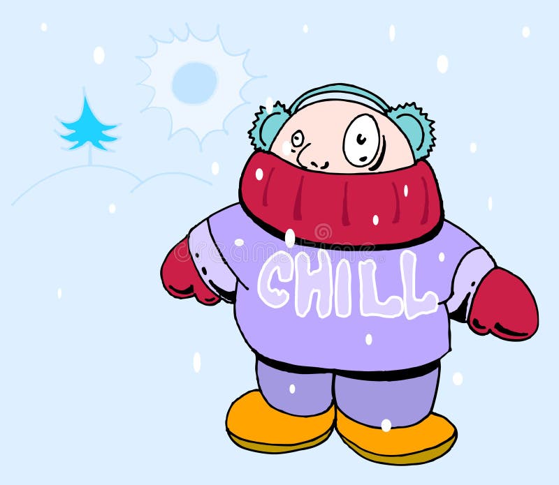 Chill in the wintertime stock vector. Illustration of child - 9314733