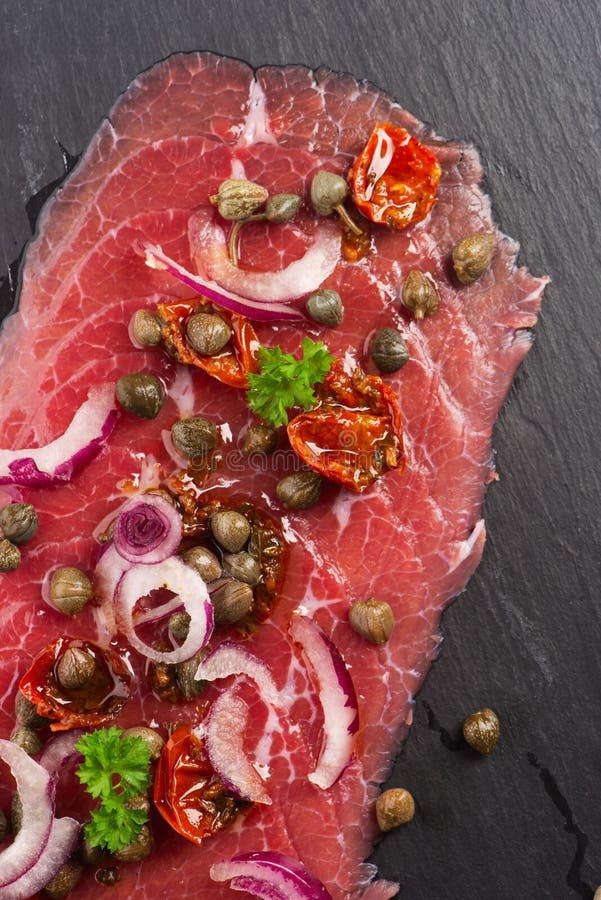 Chilled Beef Carpaccio Cold Stock Photo - Image of gourmet, food: 331516548