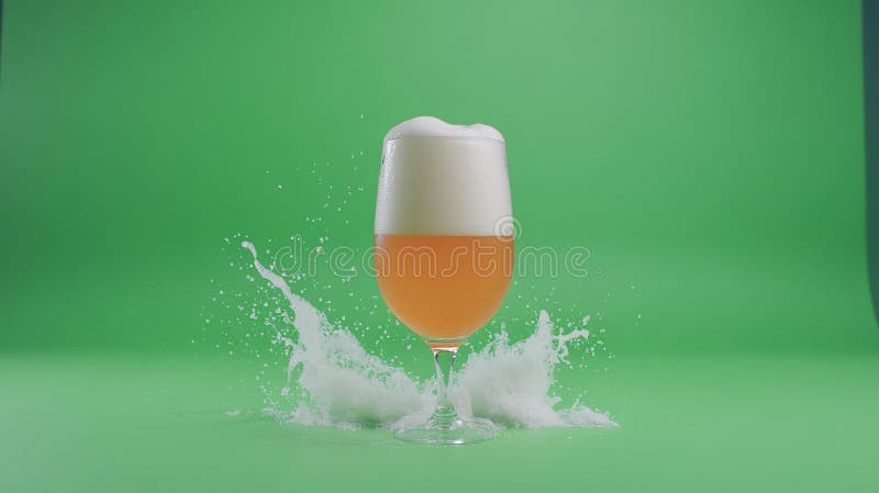 Chilled Beer Splash, Green Screen Studio Stock Image - Image of splash ...