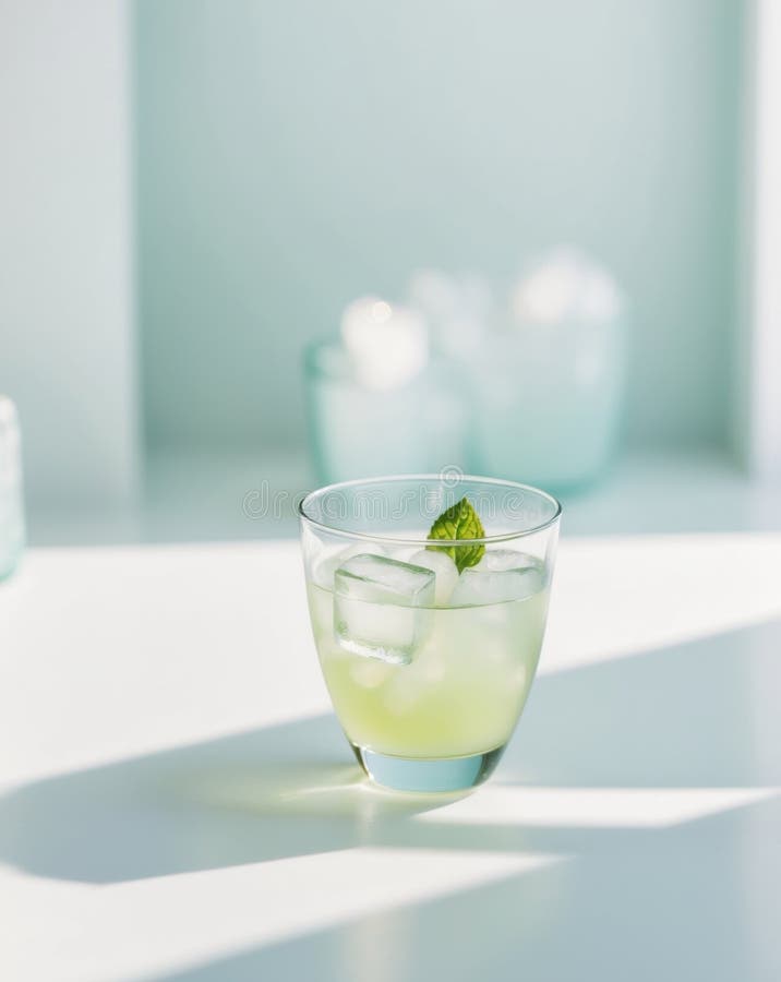 Chilled Beverage in a Glass with Ice Cubes for a Refreshing Experience ...