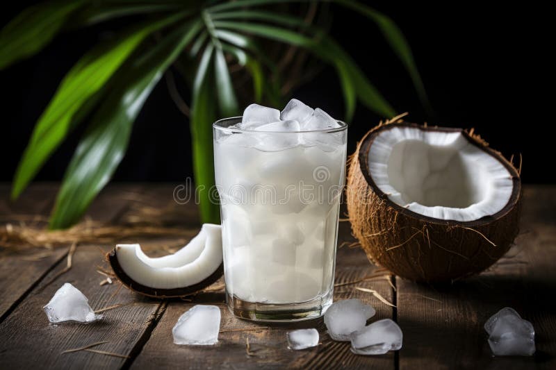 Chilled Coconut Iced Drink. Generate Ai Stock Image - Image of lemonade ...