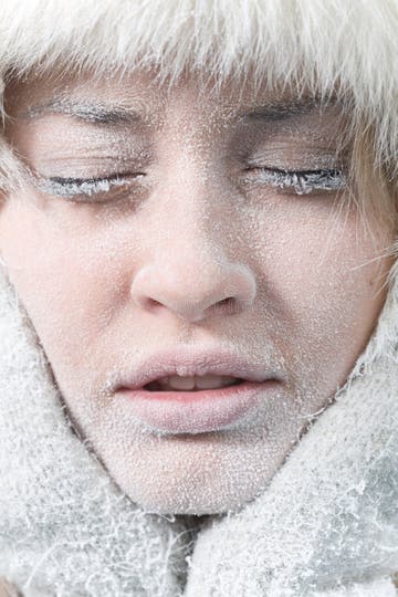 Chilled Female Face Covered in Ice Stock Image - Image of human ...