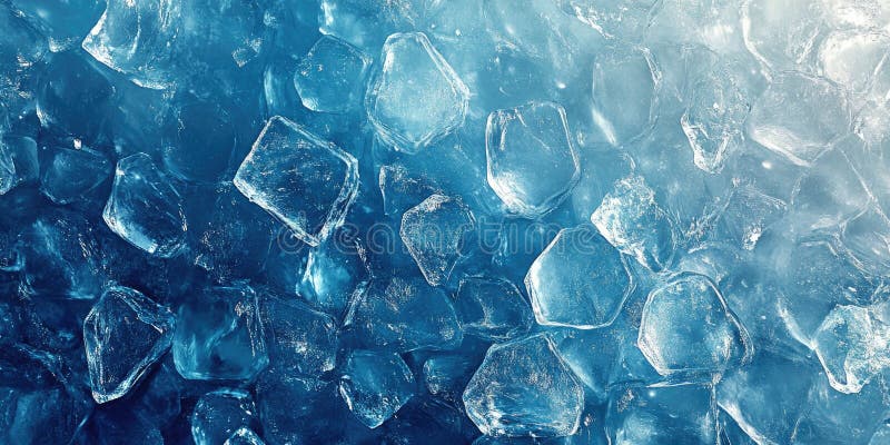 Chilled Ice Cubes Glistening in Bright Light Creating a Refreshing ...
