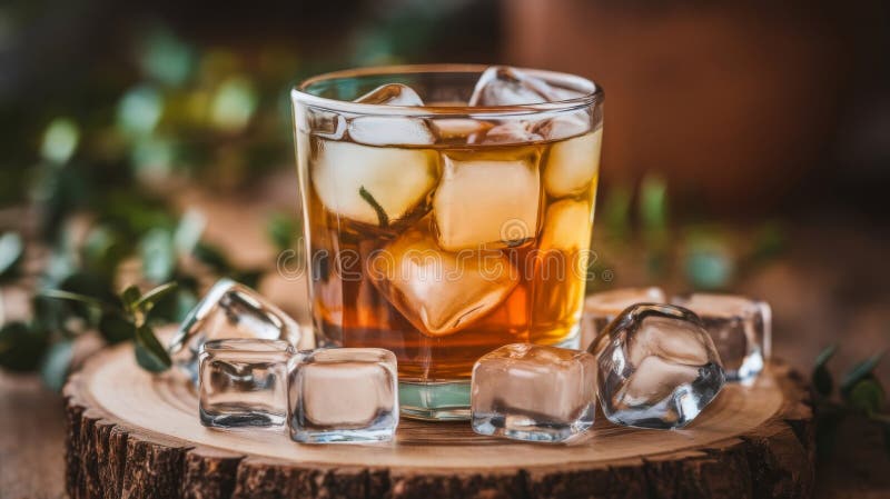 Chilled Iced Tea Surrounded by Ice Cubes, Perfect for a Cooling ...