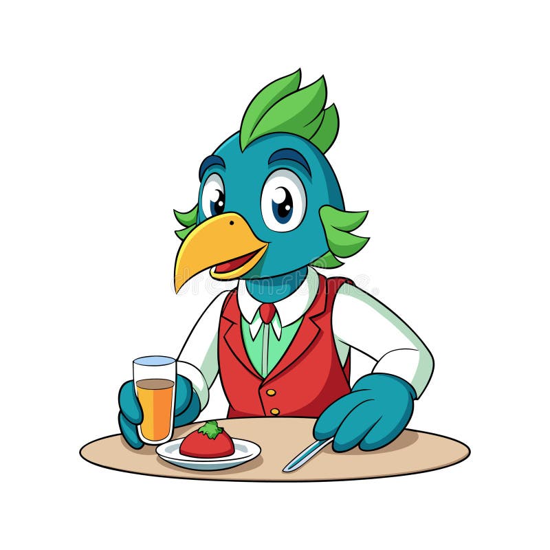 Chilled Parrot Enjoying a Meal Stock Vector - Illustration of nature ...