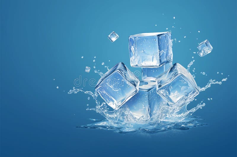 Chilled Perfection Ice Cubes Receive a Cool and Refreshing Splash Stock ...
