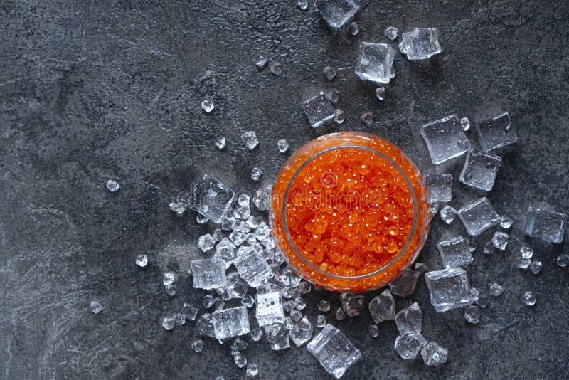 Chilled Red Caviar on the Ice. Stock Photo - Image of healthy, closeup ...