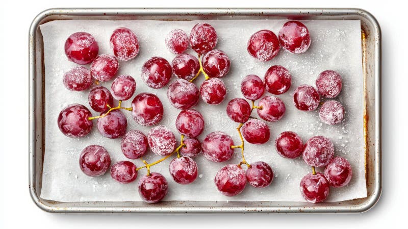 Chilled Red Grapes on Baking Sheet for Refreshing Dessert Ideas Stock ...