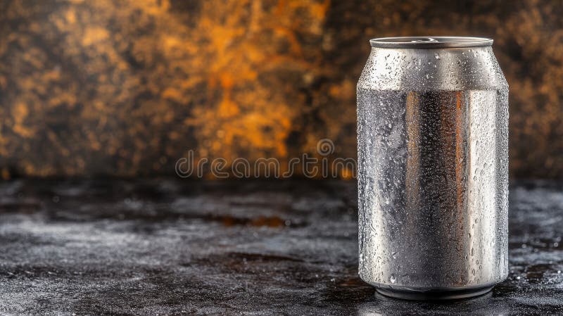Chilled Refreshment a Close-Up of a Cold Aluminum Beverage Can with ...