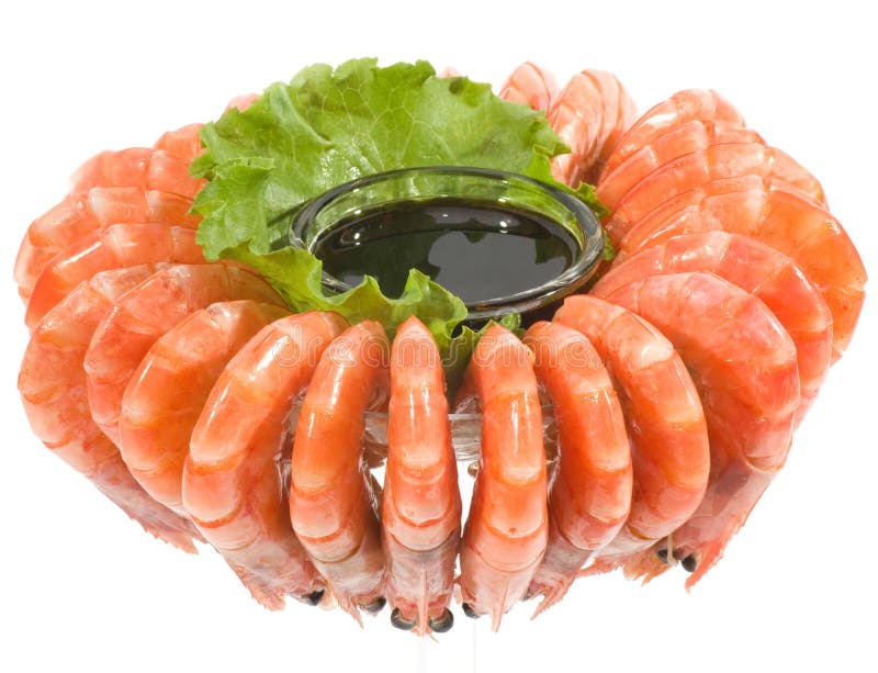 Chilled shrimp served stock photo. Image of plate, prawn - 25871678