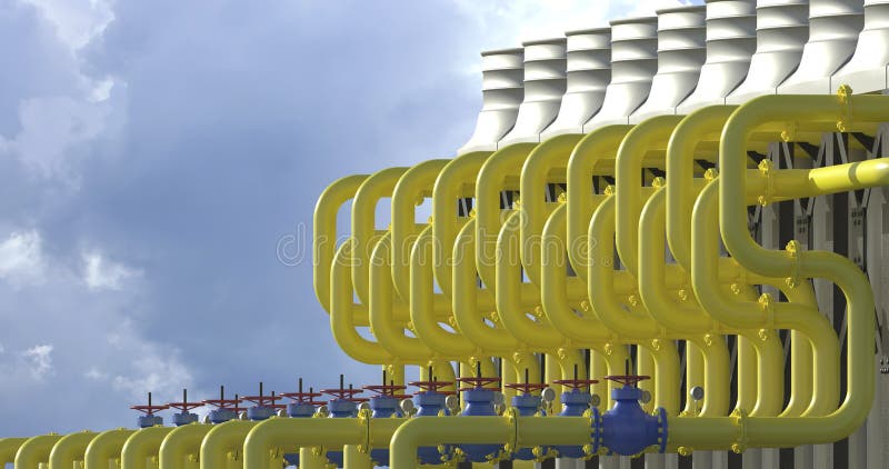 Chiller Cooling System at the Compressor Station, Seamless Loop, Time ...