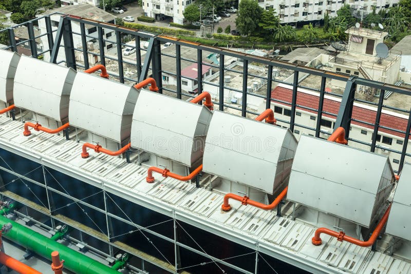Chiller. Sets of Cooling Towers in Data Center Building Stock Photo ... Chiller. Sets of Cooling Towers in Data Center Building Stock Photo ...