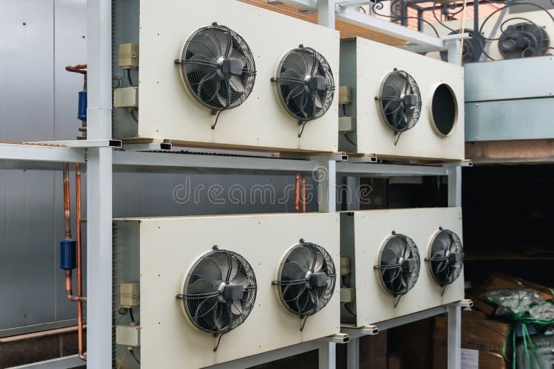Chillers Installed on Vertical Racks Stock Image - Image of ...