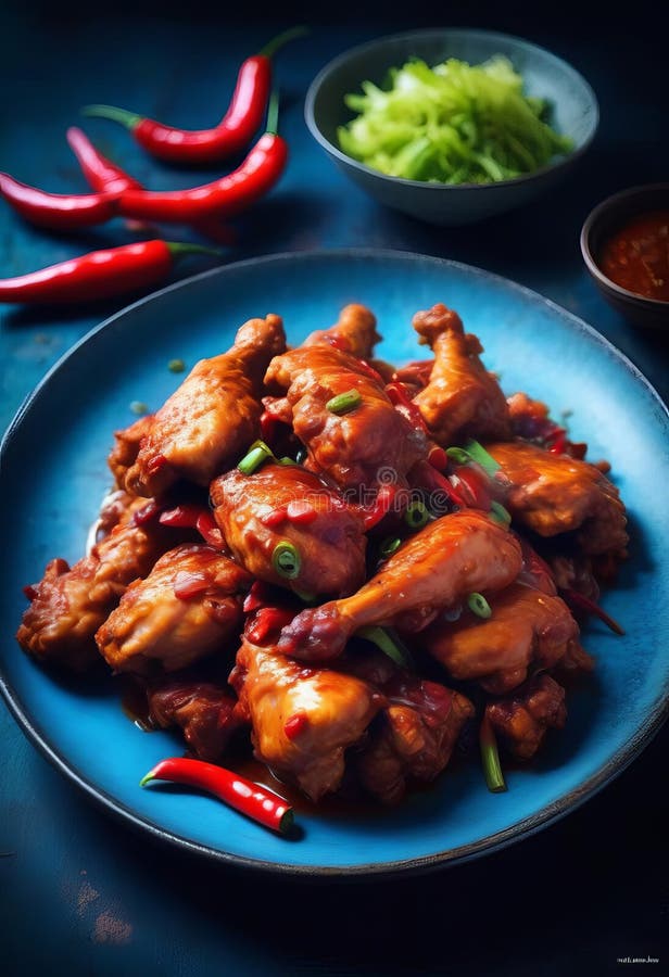 Generative Ai Chilli Chicken Dry Stock Illustrations – 12 Generative Ai ...