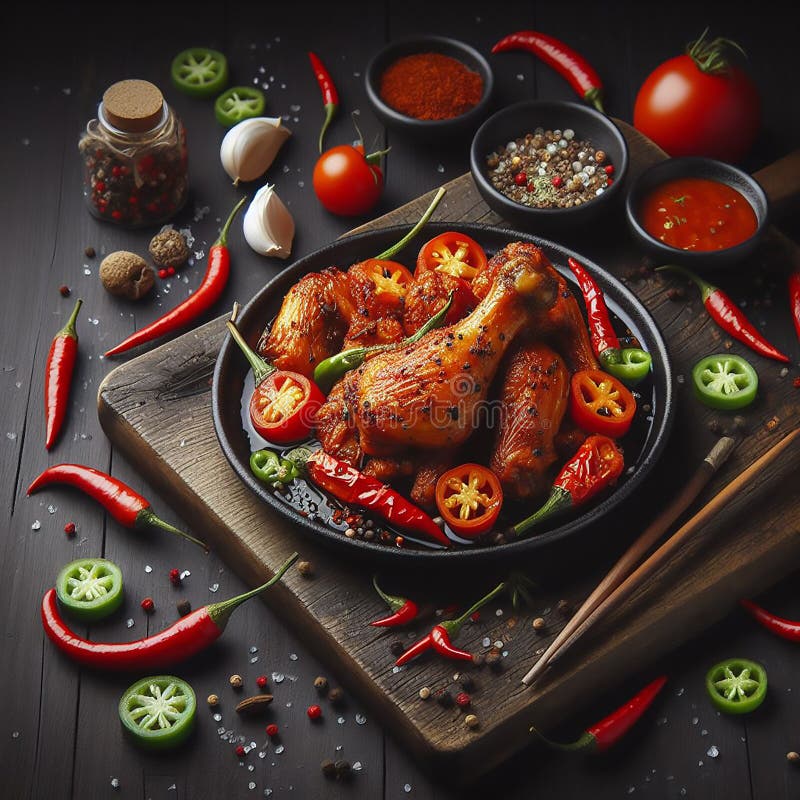 Chilli Chicken,Realistic Photo,Food Photo Stock Illustration ...