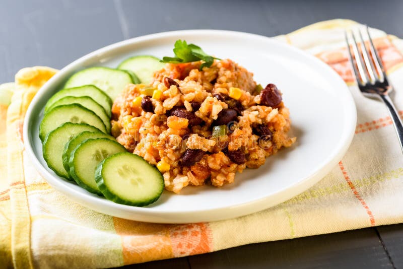 Chilli con carne with rice stock photo. Image of fresh - 91211572