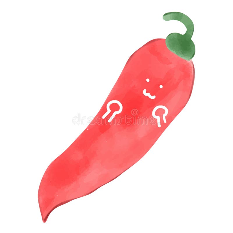 Chilli Cute Vegetables, Cartoon Stock Vector - Illustration of smile ...