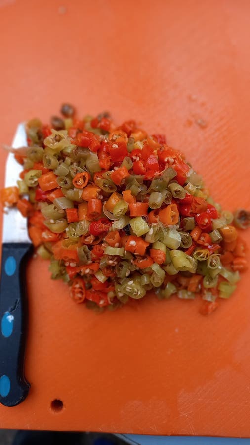 Chilli is Cutting and Ready for Seasonning Herb Stock Image - Image of ...