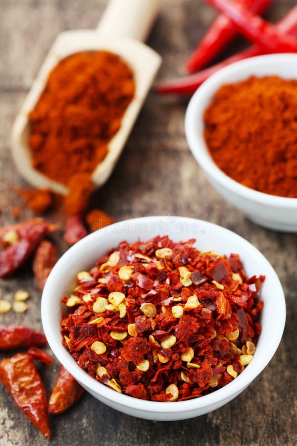 Ground Chillies in a Bowl stock photo. Image of bowl - 49888238