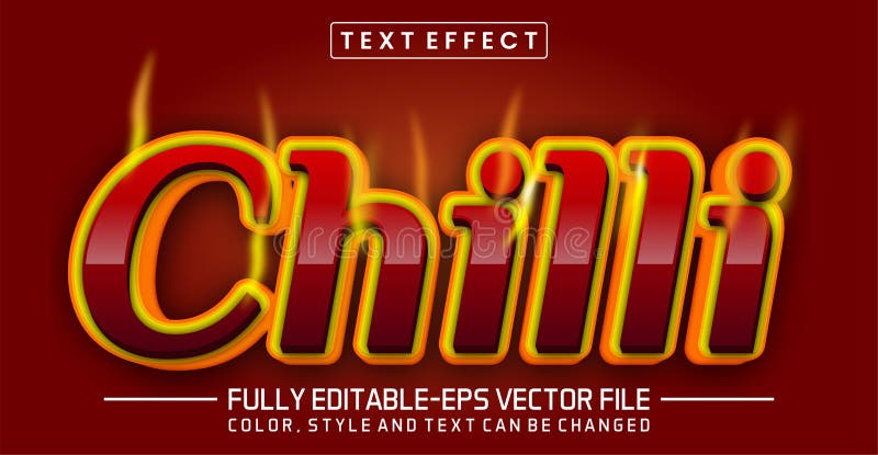 Chilli Editable Text Style Effect Stock Vector - Illustration of ...