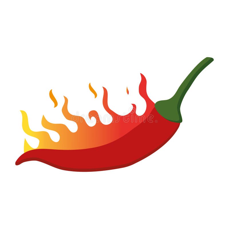 Chilli and Fire Icon. Hot and Spicy. Very Hot Stock Illustration ...