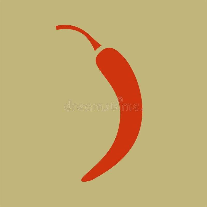 Chilli Pepper Flat Style Simple Vector Illustration Stock Vector ...