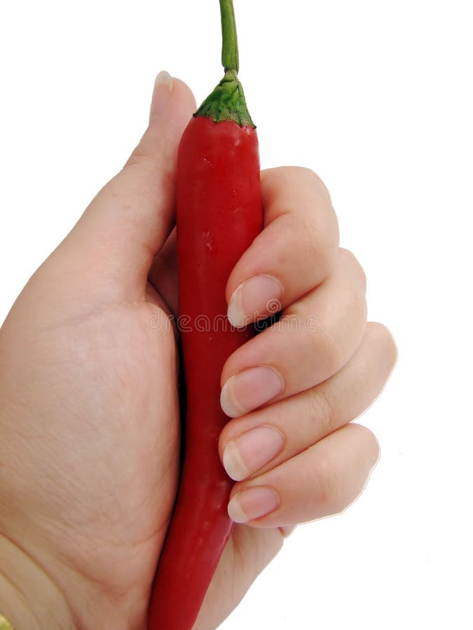 Chilli in Hand stock image. Image of closeup, health - 10840257