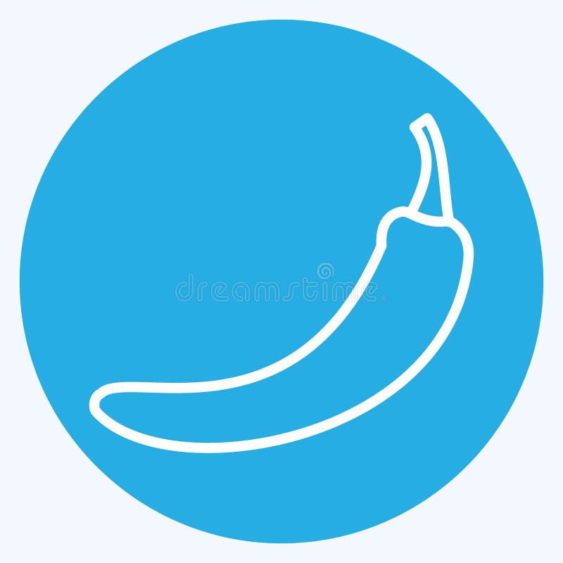 Chilli Icon in Trendy Blue Eyes Style Isolated on Soft Blue Background ...