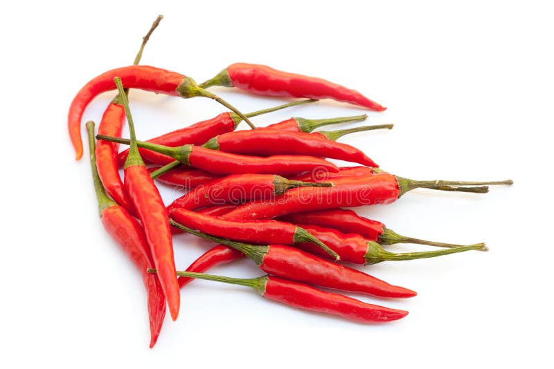 Chilli Isolated on White Background Stock Image - Image of organic ...