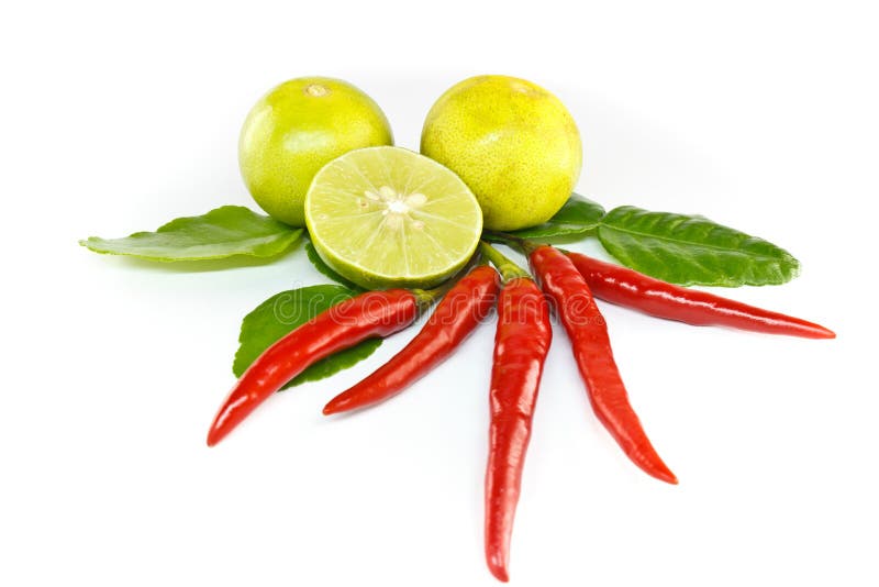 Chilli, Lemon and Kaffir Lime Leaves Stock Photo - Image of cook ...