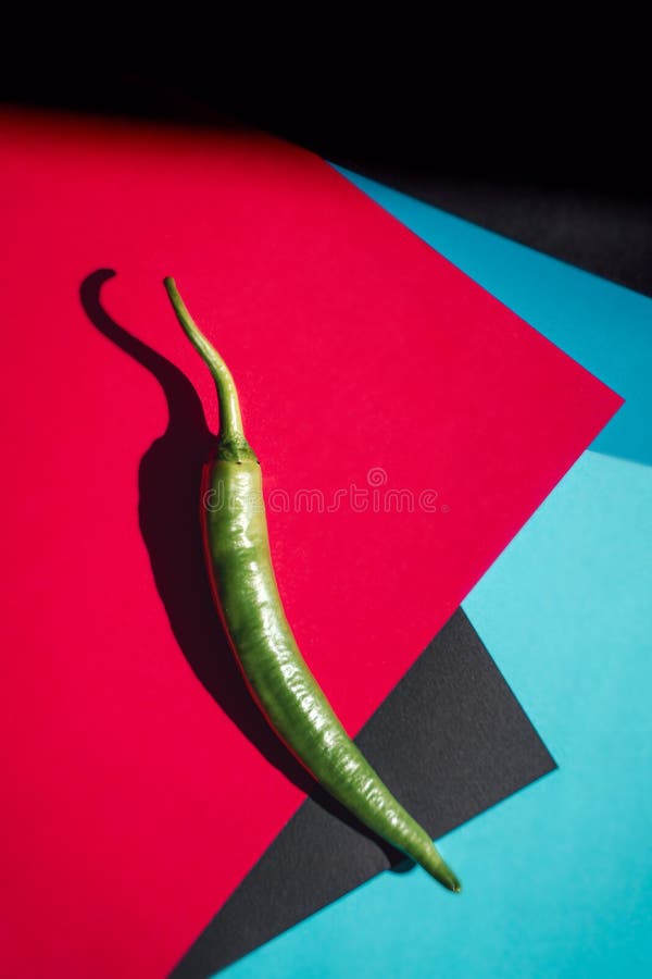 Chilli in the Light with Color Paper Stock Photo - Image of herb, food ...