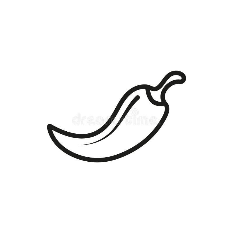 Chilli Line Icon Vector Illustration - Vector Stock Illustration ...