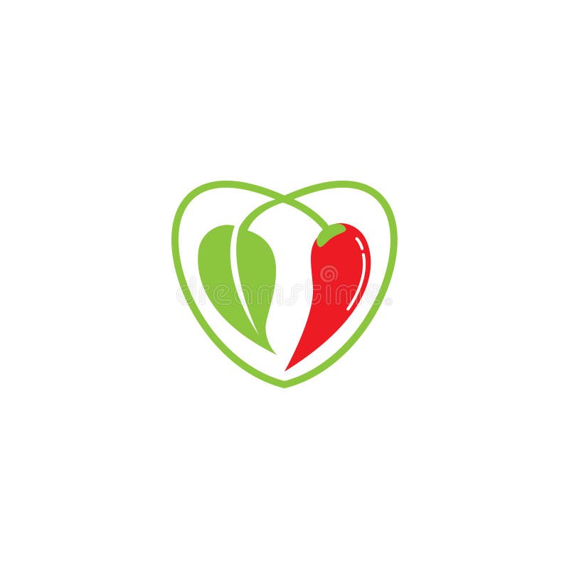 Chilli Love Logo Design Vector Illustration Stock Vector - Illustration ...