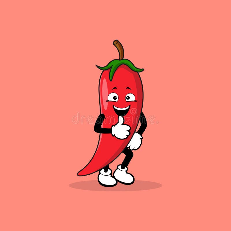 Chilli Mascot Character with Thumbs Up Expression Stock Vector ...