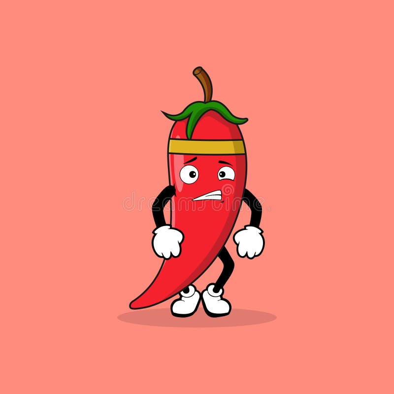 Chilli Mascot Character with Tired Expression Stock Vector ...
