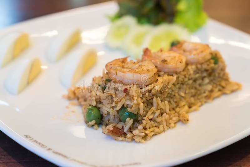 Chilli Paste Fried Rice with Prawn Stock Image - Image of meal, thai ...