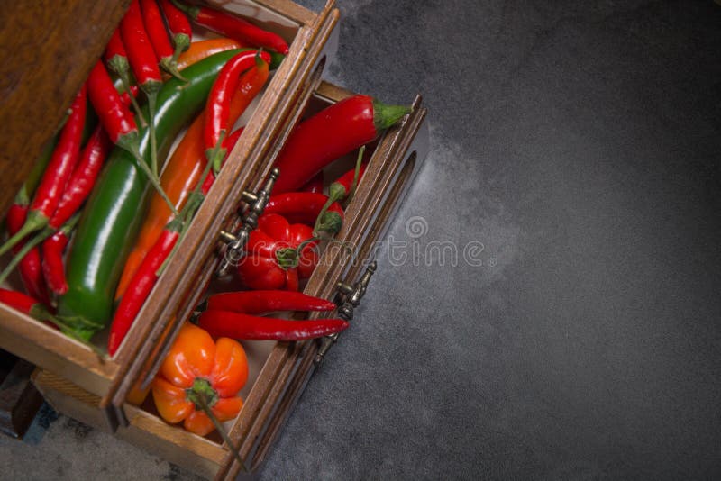 Chilli Pepper, Different Types and Colors, Very Original, with Copy ...