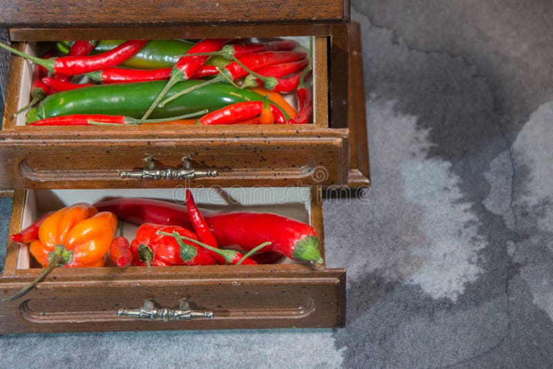 Chilli Pepper, Different Types and Colors, Very Original, with Copy ...