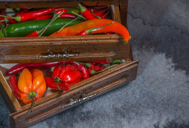 Chilli Pepper, Different Types and Colors, Very Original, with Copy ...