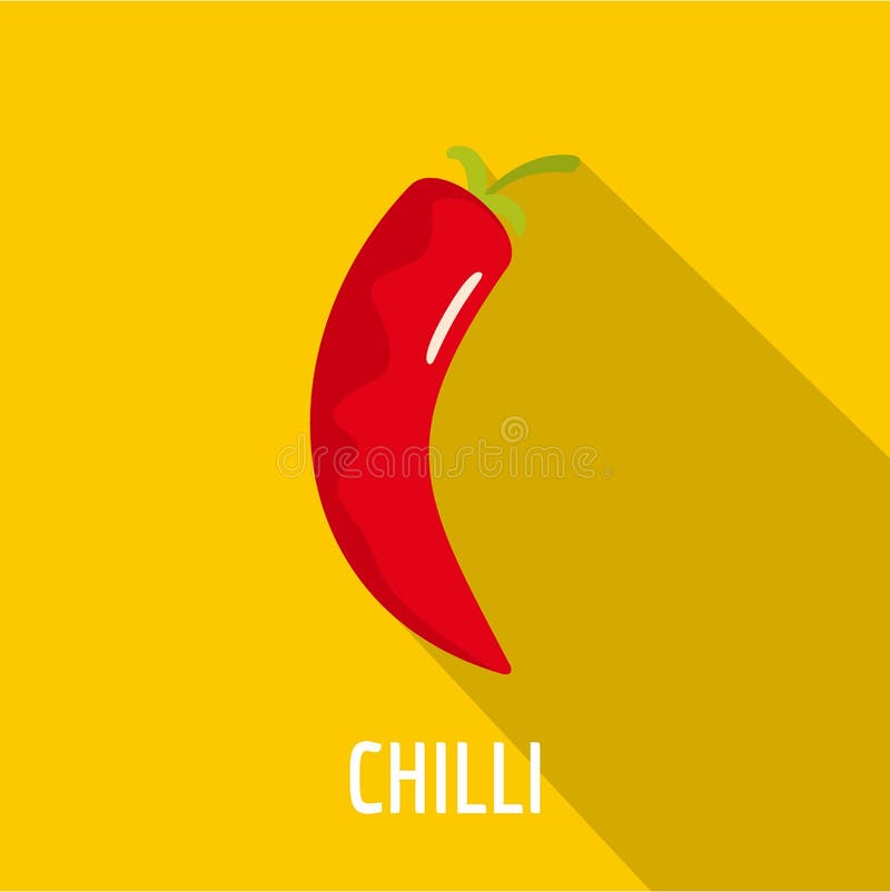 Chilli Pepper Icon, Flat Style. Stock Vector - Illustration of cayenne ...