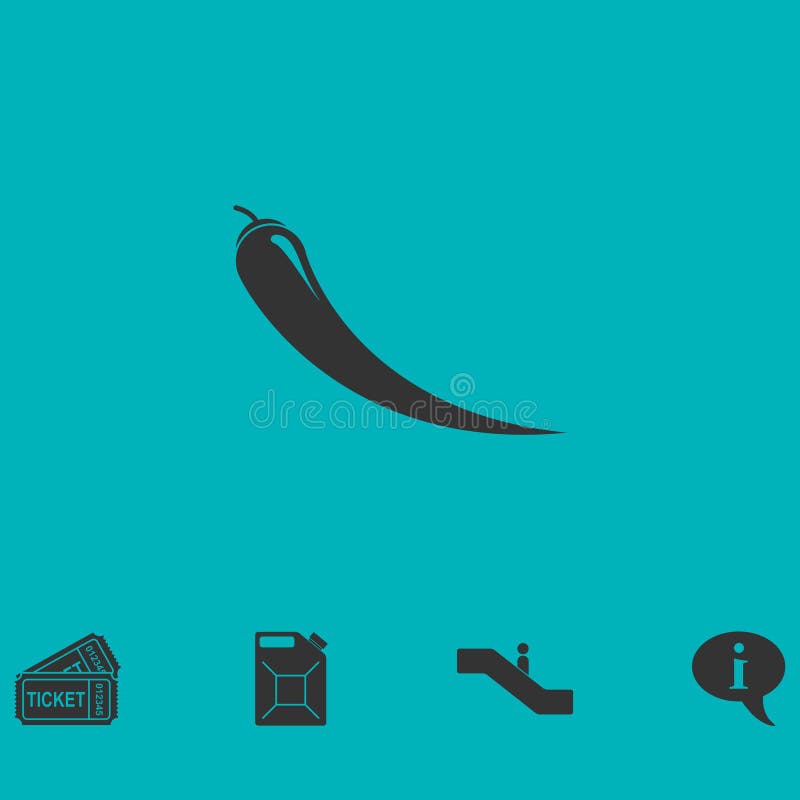 Chilli pepper icon flat stock vector. Illustration of chilli - 137828521