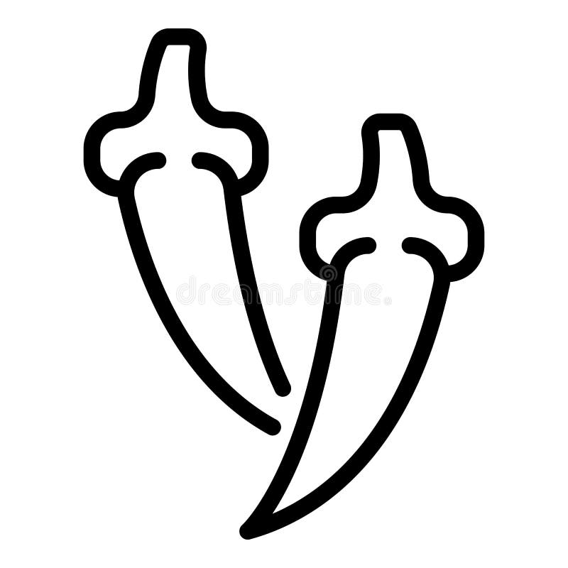 Chilli Pepper Icon, Outline Style Stock Vector - Illustration of chili ...