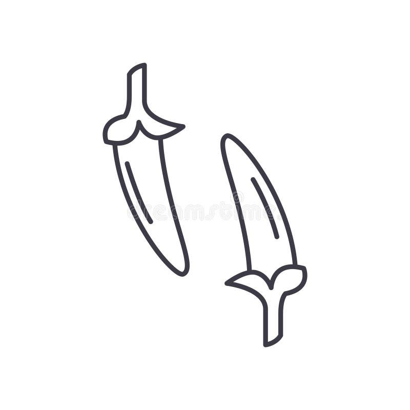 Pepper Line Icon, Outline Symbol, Vector Illustration, Concept Sign ...