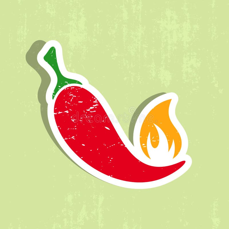 Chilli pepper label stock vector. Illustration of fire - 50528353