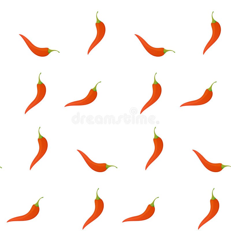 Chilli Pepper Pattern Seamless Food Vegetable. Mexican Stock Vector ...