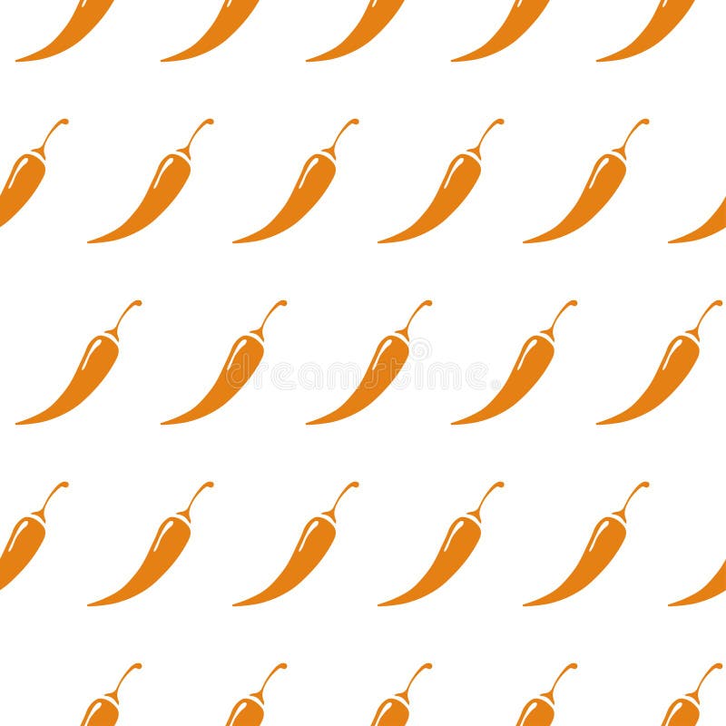 Chilli Pepper Pattern on White Background Stock Vector - Illustration ...