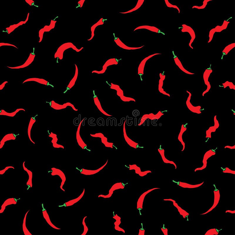 Chilli Pepper Seamless Pattern Stock Vector - Illustration of cayenne ...