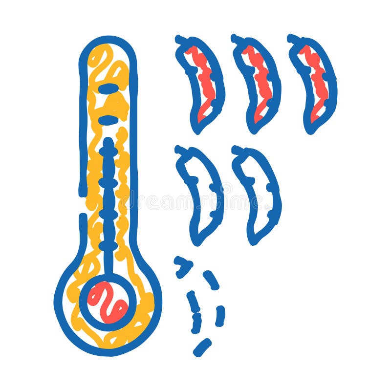 Chilli Pepper Spice Scale Icon Doodle Illustration Stock Illustration ...