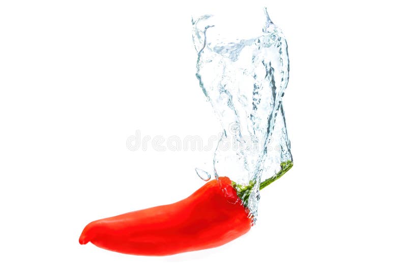 Chilli Pepper Splashing Close-up on Black Stock Photo - Image of ...