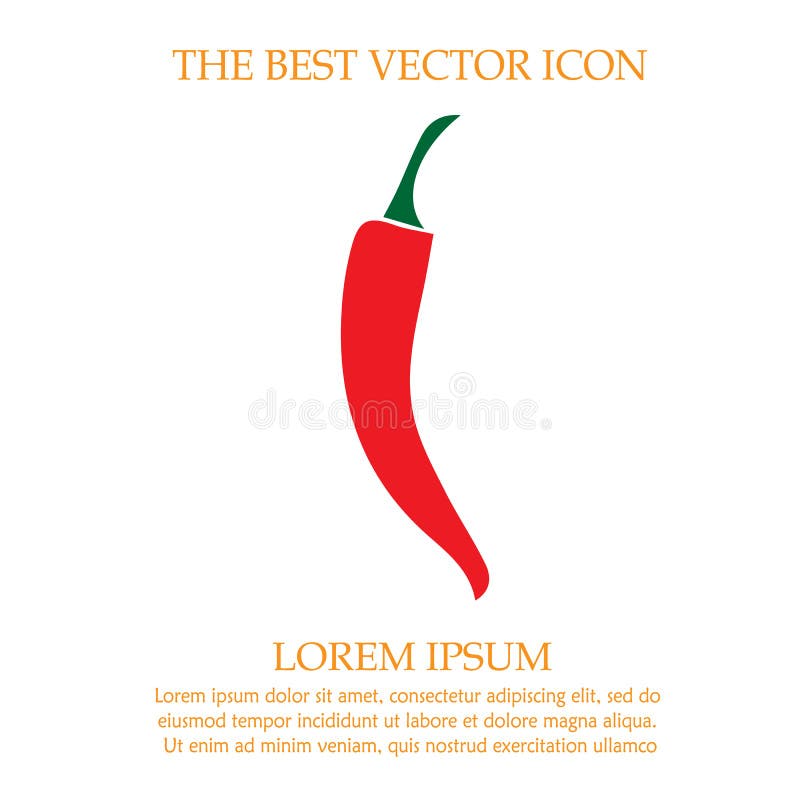 Chilli Pepper Vector Icon. Hot Symbol Stock Vector - Illustration of ...